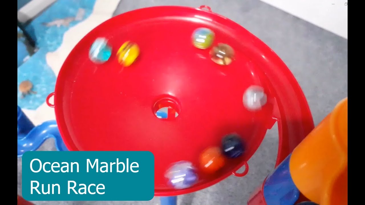 Marble race with ocean-themed marbles - YouTube