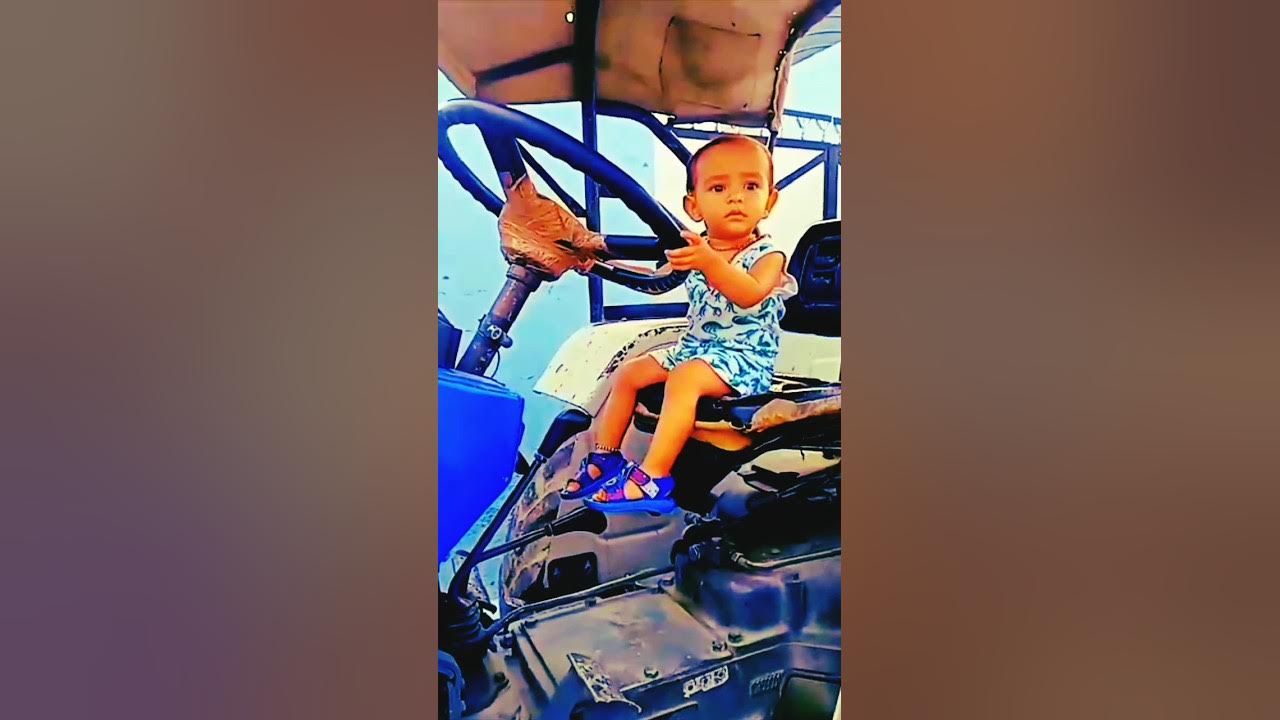 dekho 🧐1 saal da bacha tractor chala reha 😳🤪 #babyboy #baby #shorts # ...
