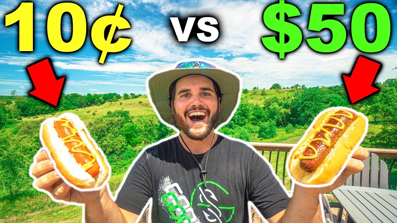 Cheap VS Expensive RARE HOTDOG Cooking Glizzy CHALLENGE!!! (100% Wagyu ...