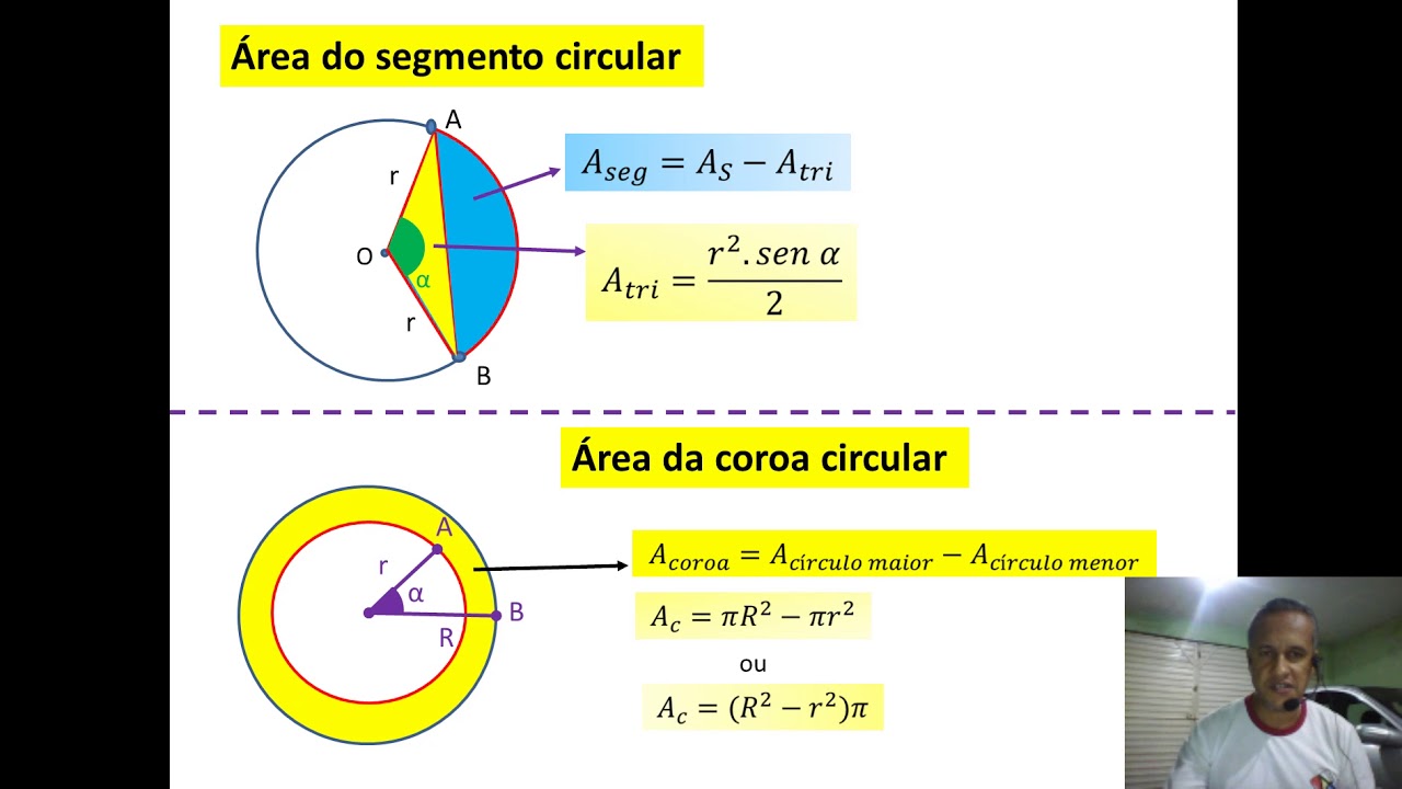Área de segmento circular e Coroa Circular - YouTube