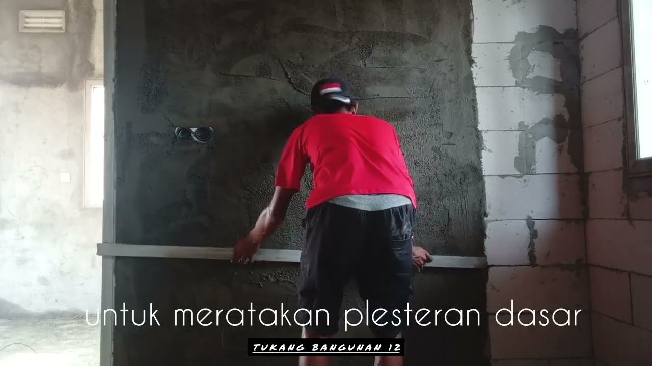 cara plester dinding bata ringan - YouTube