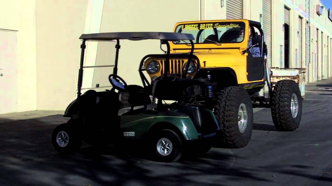 Golf Cart get smashed by Jeep - Suspense Version - YouTube