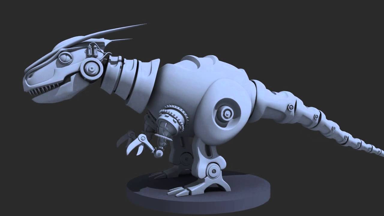 T-rex robot 3D - YouTube