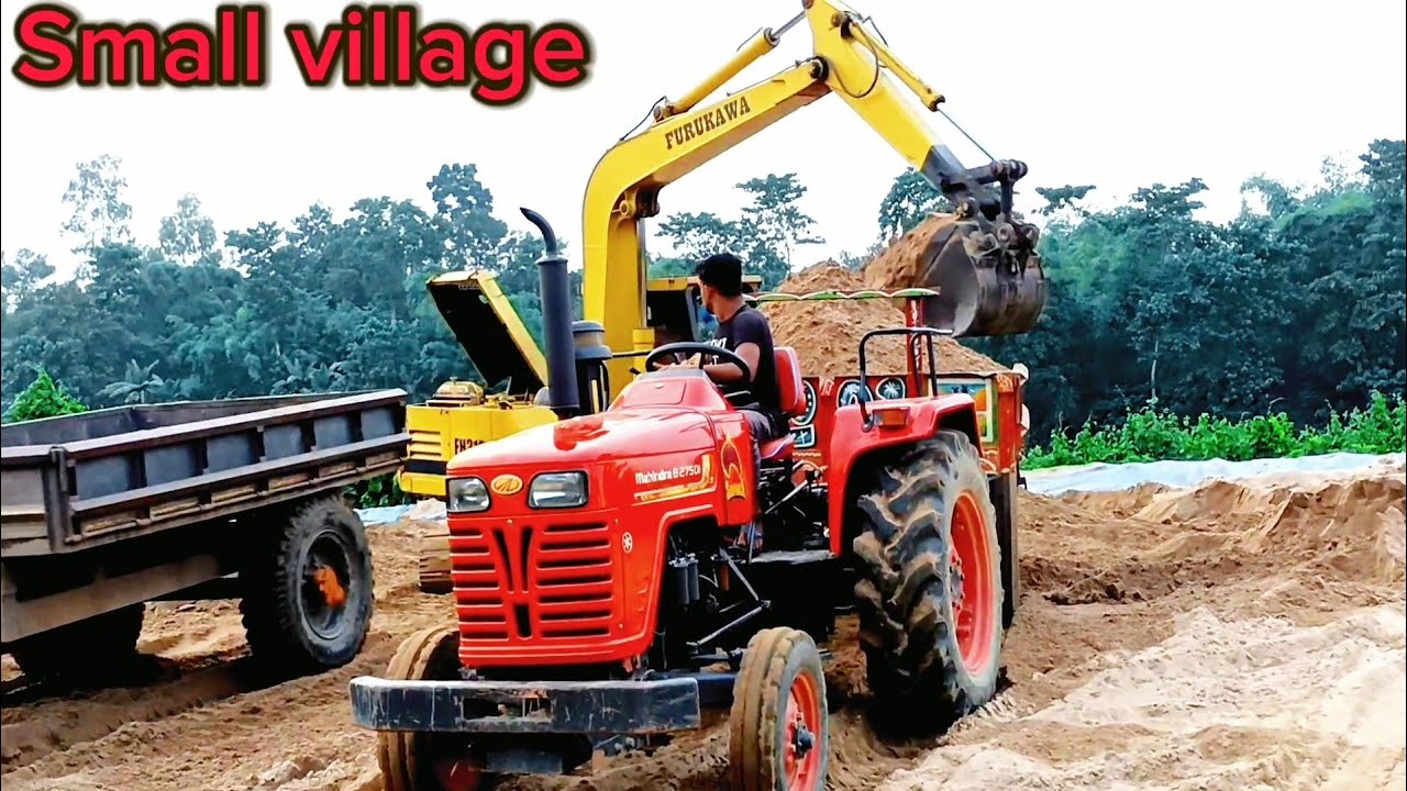 New video.Mahindra b275 di stunt mud loading trucktor fully loaded ...