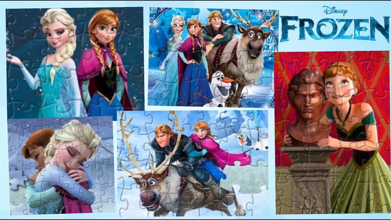 Disney Princess & Elsa Frozen Jigsaw Puzzle Games for kids - YouTube