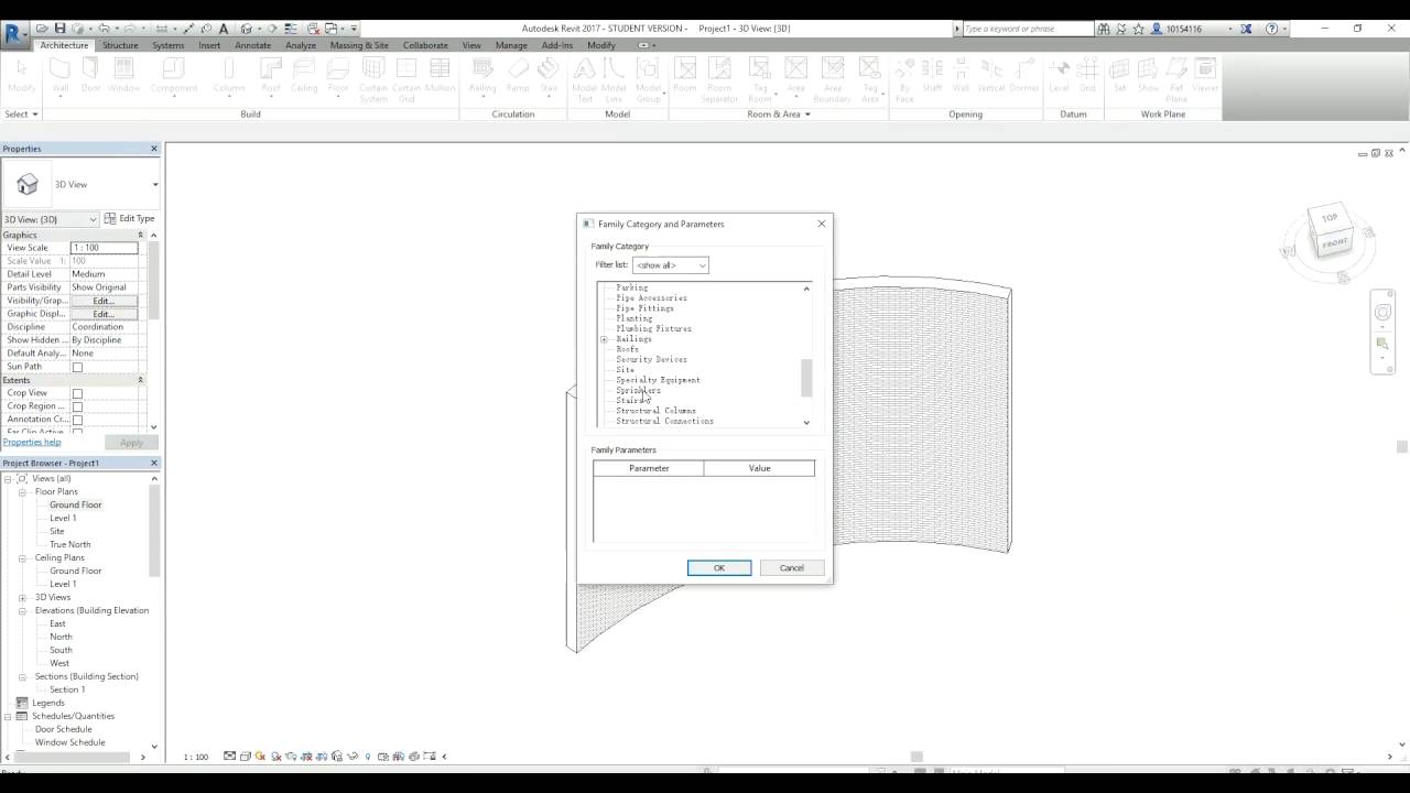 perforate on curved wall in Revit - YouTube