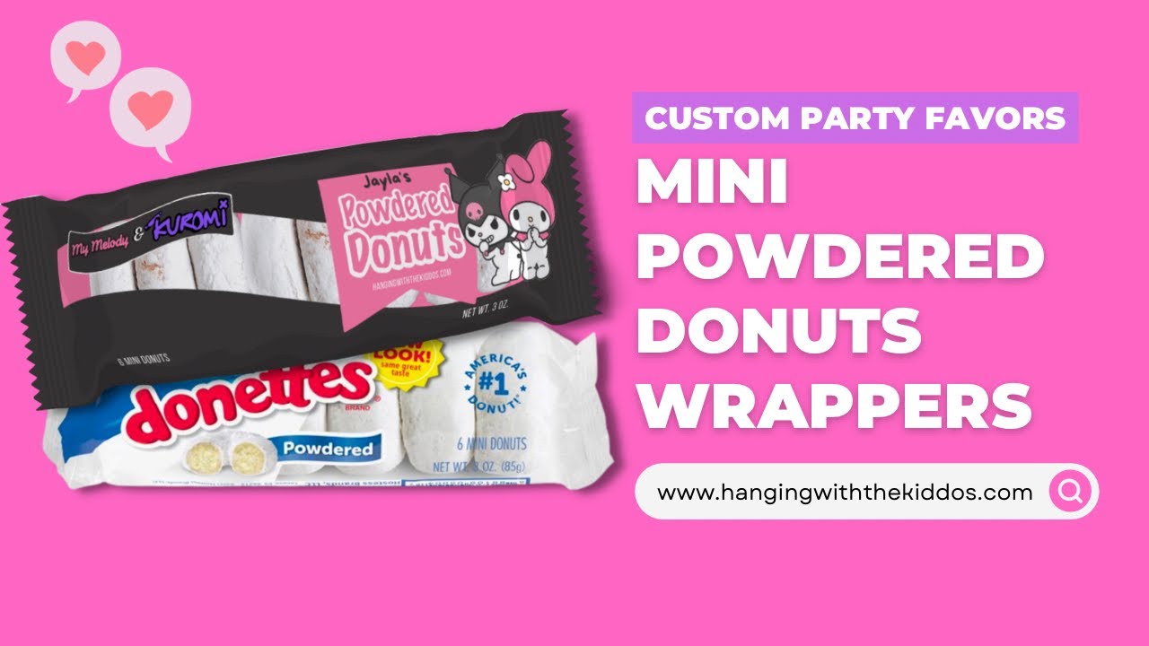 How to Make Mini Donuts Wrapper Template 6 pack |Custom Party Favors ...