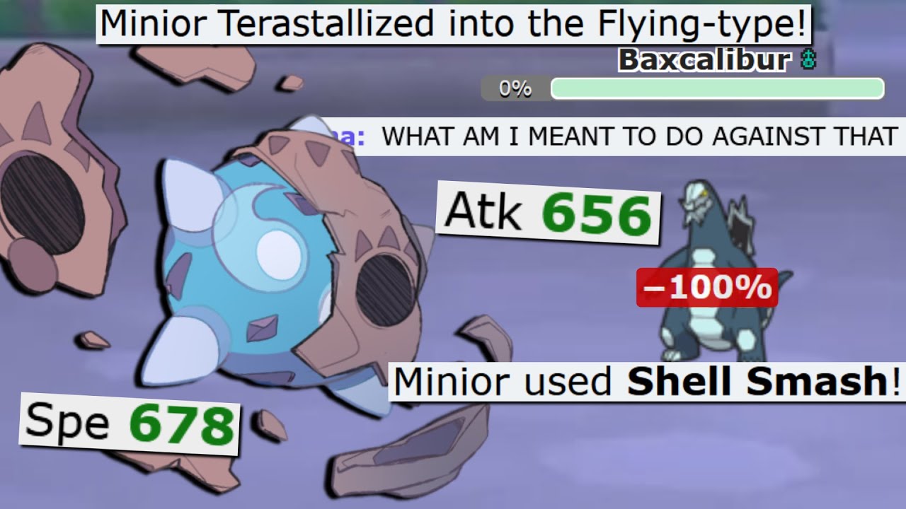 TERA FLYING SHELL SMASH MINIOR IS AMAZING IN POKEMON SCARLET AND VIOLET ...