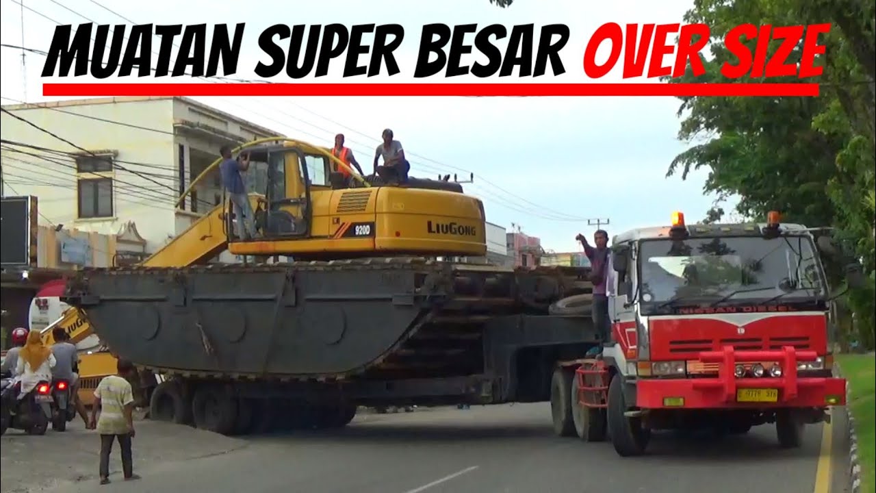 Mobilisasi Alat Berat Excavator Amfibi Menuju Lokasi‼️Transport ...