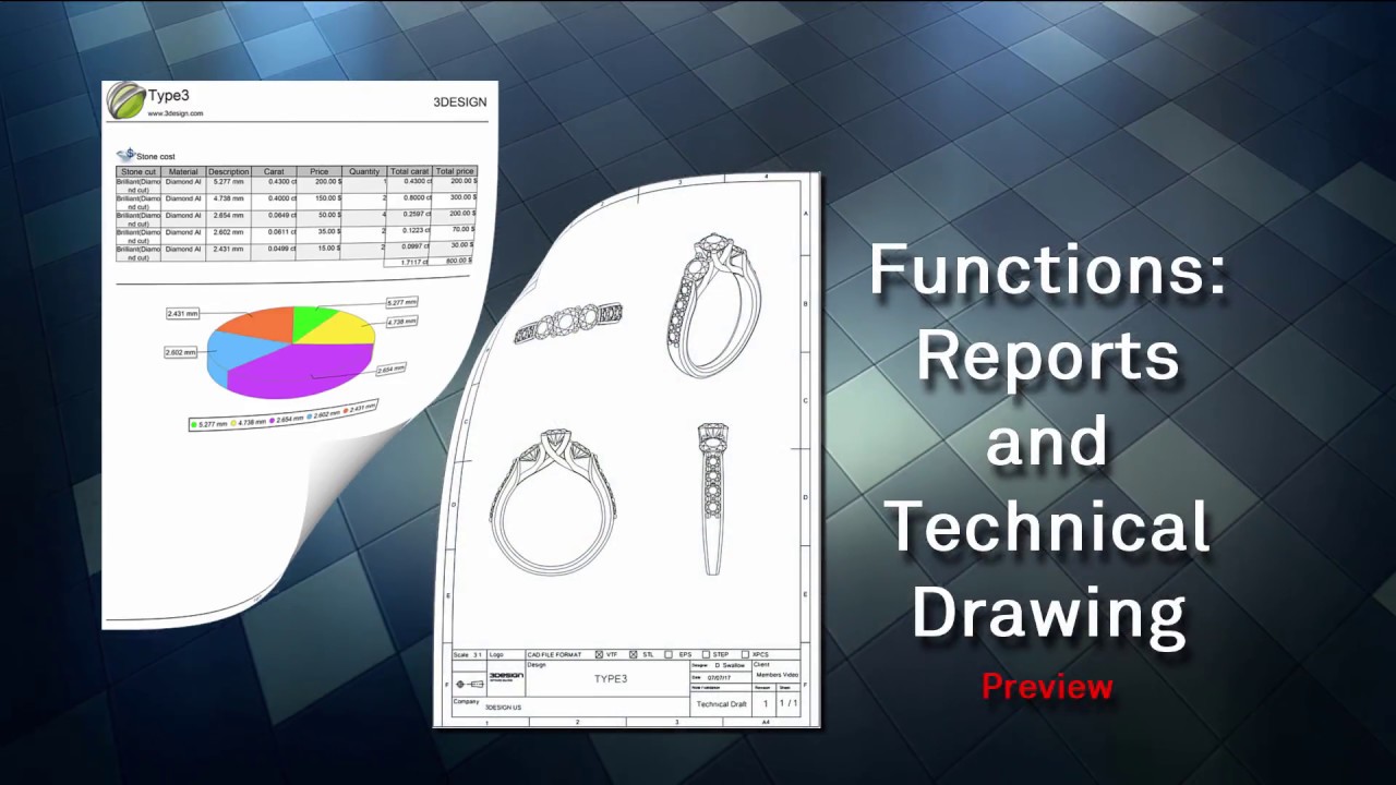 Preview: Reports & Technical Drawing functions in 3Design V9 - YouTube