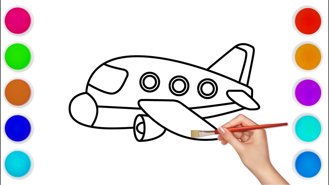 Learn Airplane , Tracing and Coloring for Kids & Toddlers #airplane # ...