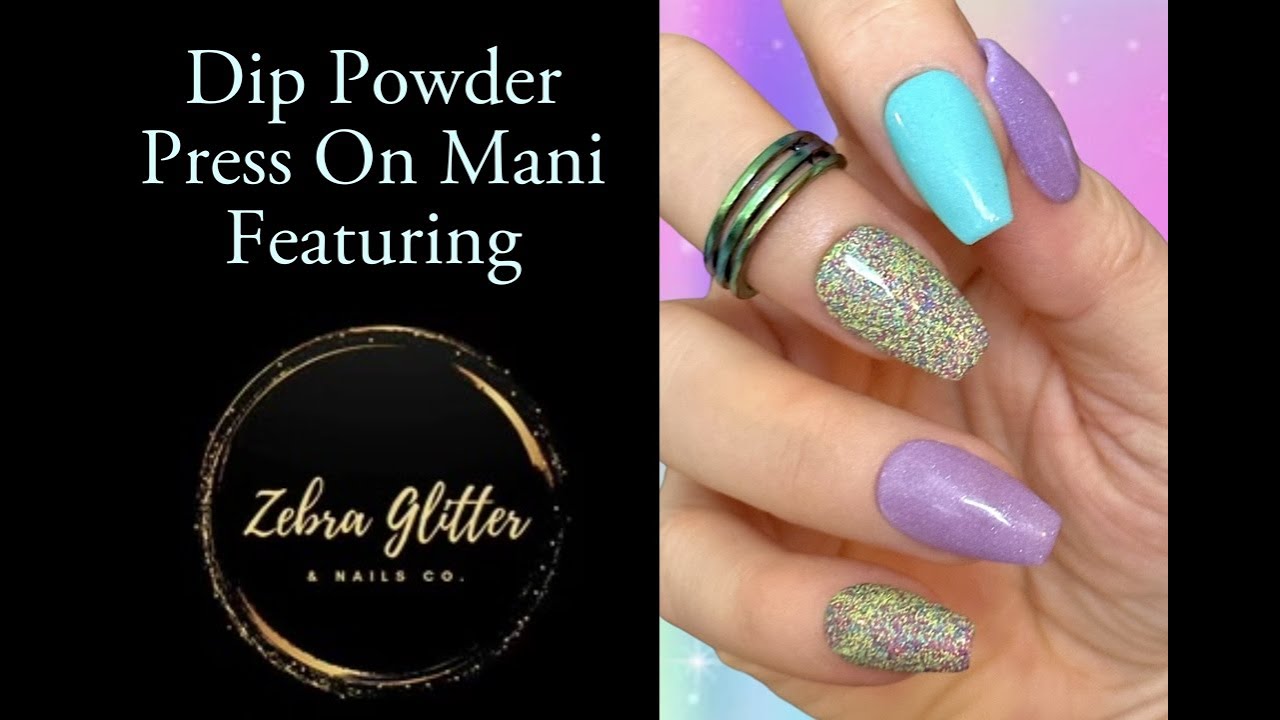 Zebra Glitter Nails || Unicorn Mani || Dip Powders || Gel Method || Press On Nail Set || Demo ...