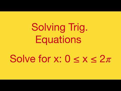 Solving Trig. equations - YouTube