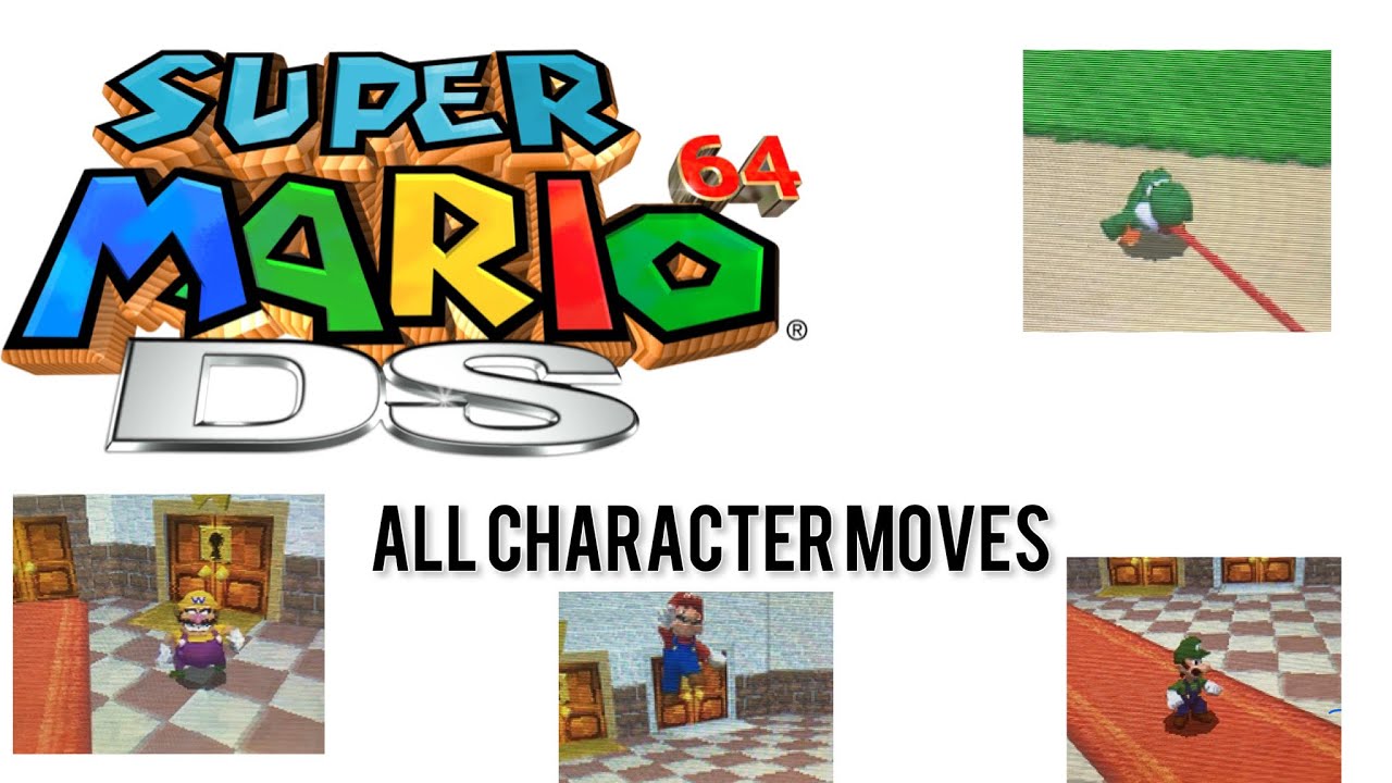 Super Mario, 64 DS all character moves - YouTube