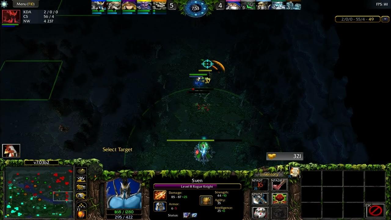 DOTA 1 Rogue Knight Sven HARD GAME - YouTube