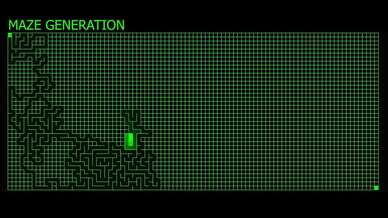 Recursive Backtracking Maze Generation and A* (A-Star) Solution ASMR - YouTube