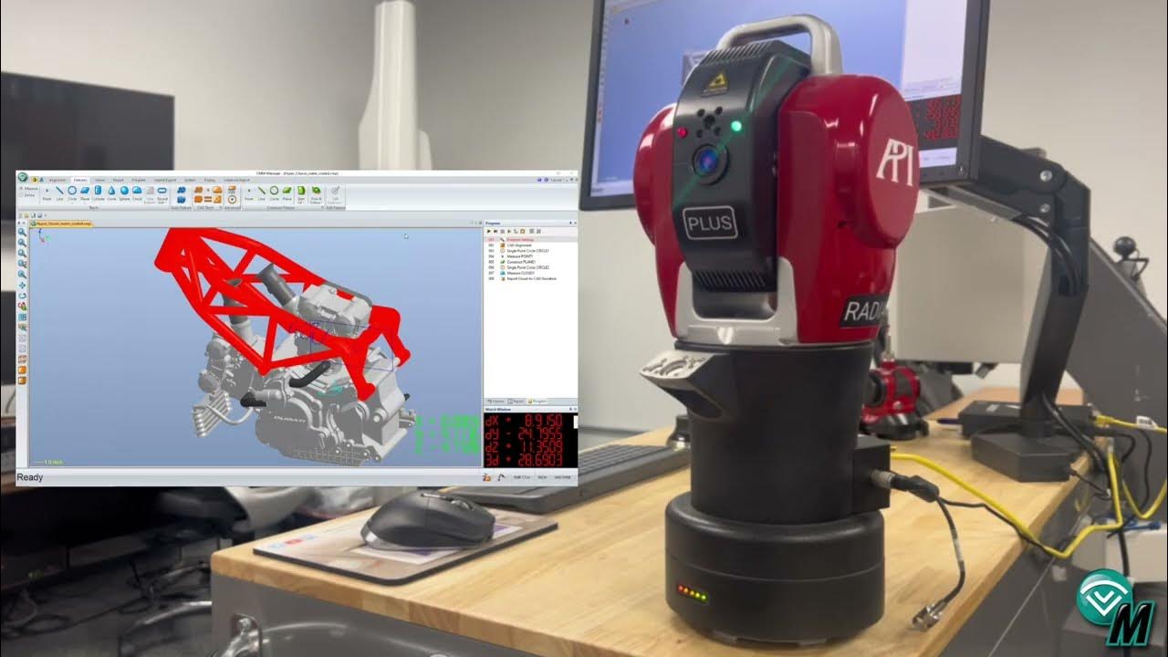 CMM-Manager operating the API Radian Plus laser tracker - YouTube