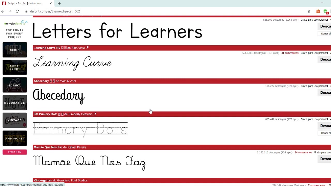 Aprende a descargar Fuentes de Letras desde Dafont - YouTube