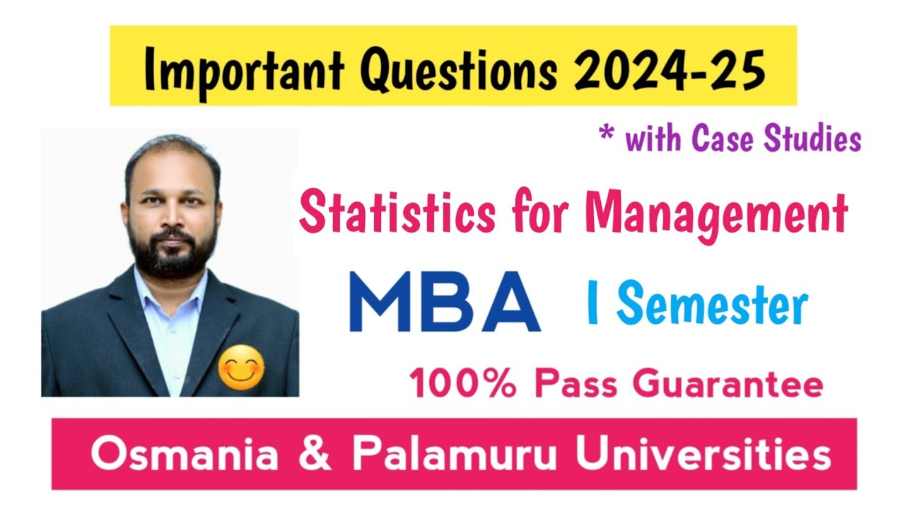 Statistics for Management Important Questions 2024-25 MBA I Semester ...