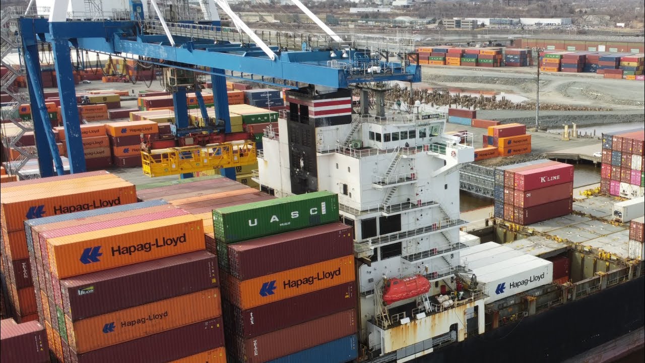 Awesome 4K Views! Container Ship NYK REMUS Working Containers at DP ...