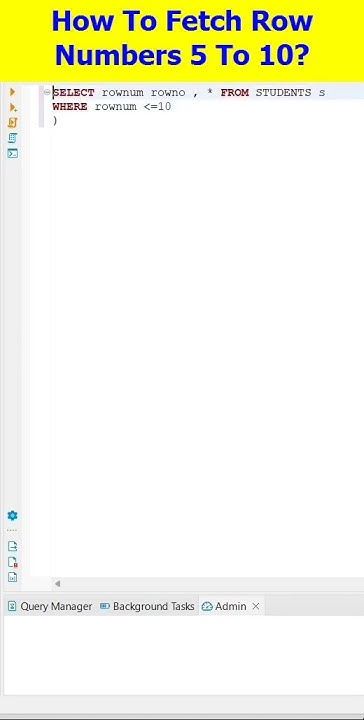 Oracle SQL: How to Fetch Row Numbers 5 To 10 - YouTube
