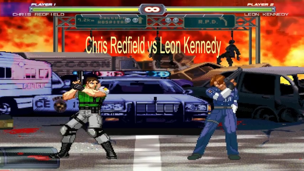 Chris Redfield vs Leon Kennedy - MUGEN Resident Evil - YouTube