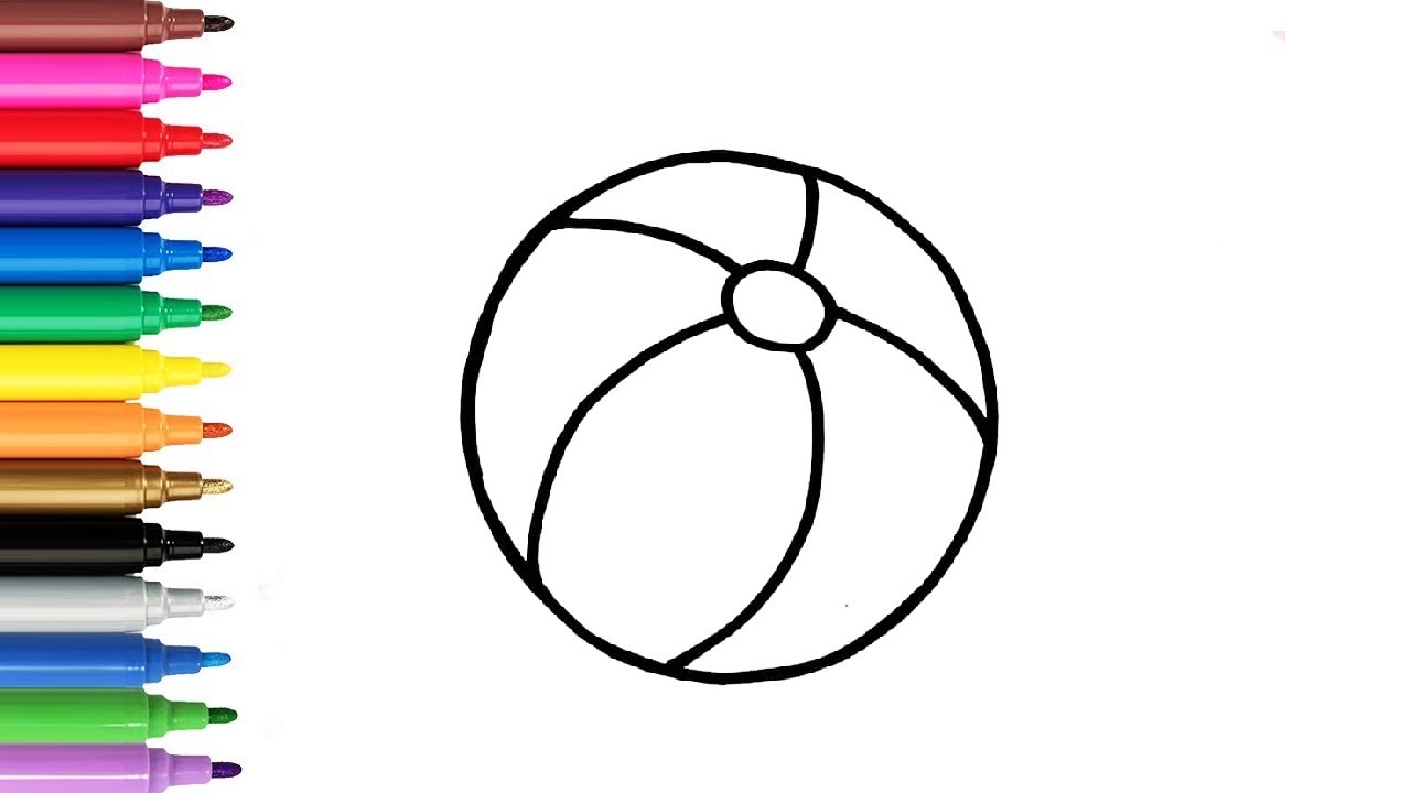 How to Draw a Cute Ball Step by Step 🏐😘 ️ Easy Drawing and Coloring for ...