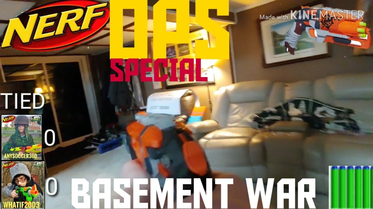 NERF OPS:SPECIAL:BASEMENT WAR - YouTube