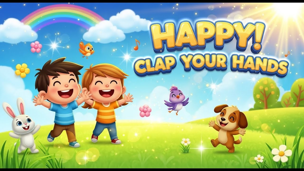 Happy Clap Your Hands | Nursery Rhyme with Lyrics | Fun Kids Dance Song ...