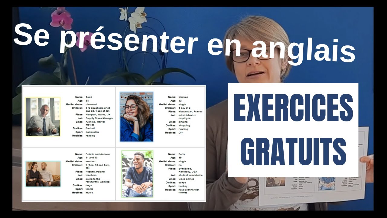 Exercices gratuits pour se présenter facilement en anglais - YouTube