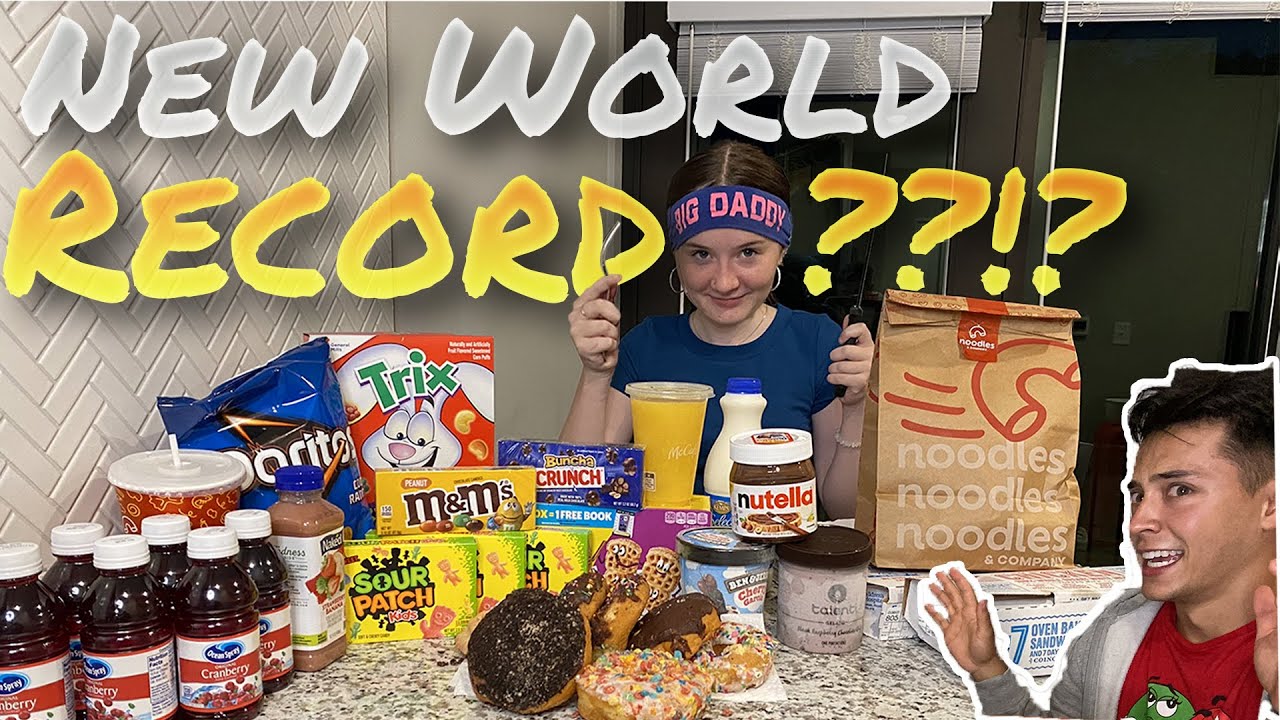 WORLD'S YOUNGEST 10,000 CALORIE CHALLENGE ATTEMPT?? | 14 year old girl ...