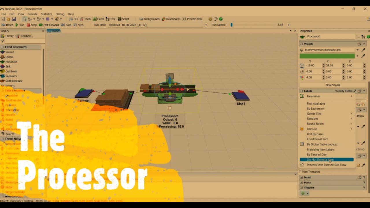 How To Use Processor In Flexsim | Using Fixed Resource | Step by Step Flexsim Simulation ...