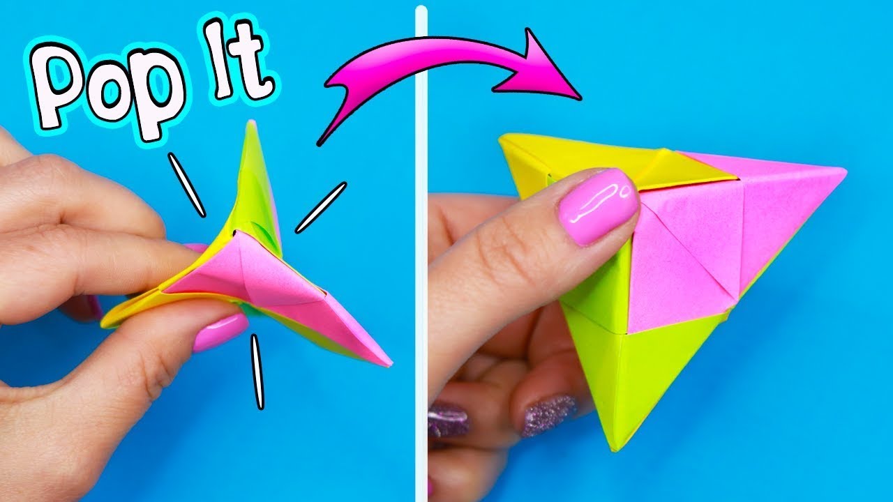Origami PAPER Pop It NO GLUE! Easy paper fidget toy ideas - YouTube