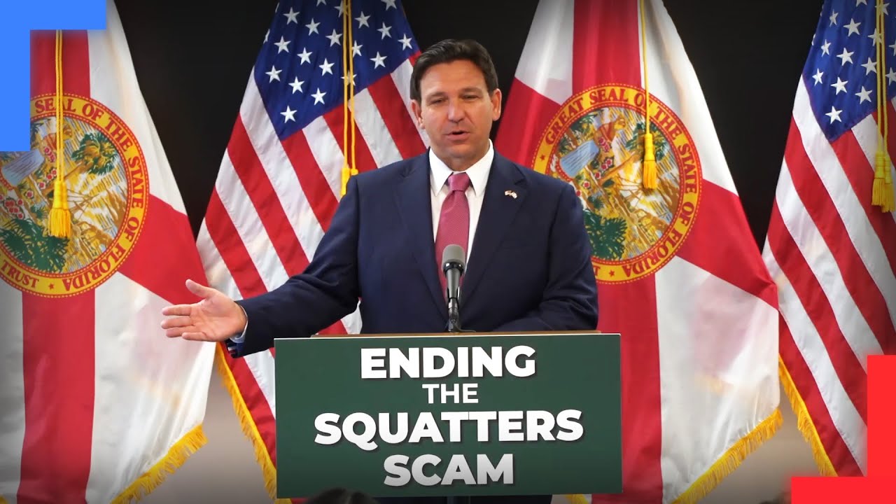 Desantis Signs Legislation Ending the "Squatter's SCAM" - YouTube