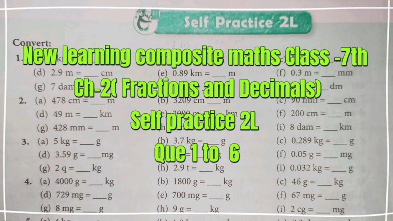 new learning composite mathematics class 7 self practice 2l | King ...