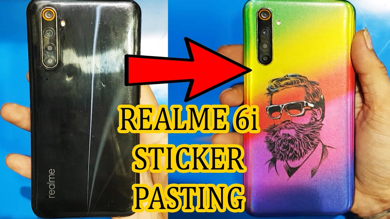 Realme 6i Back Panel Sticker Pasting - YouTube