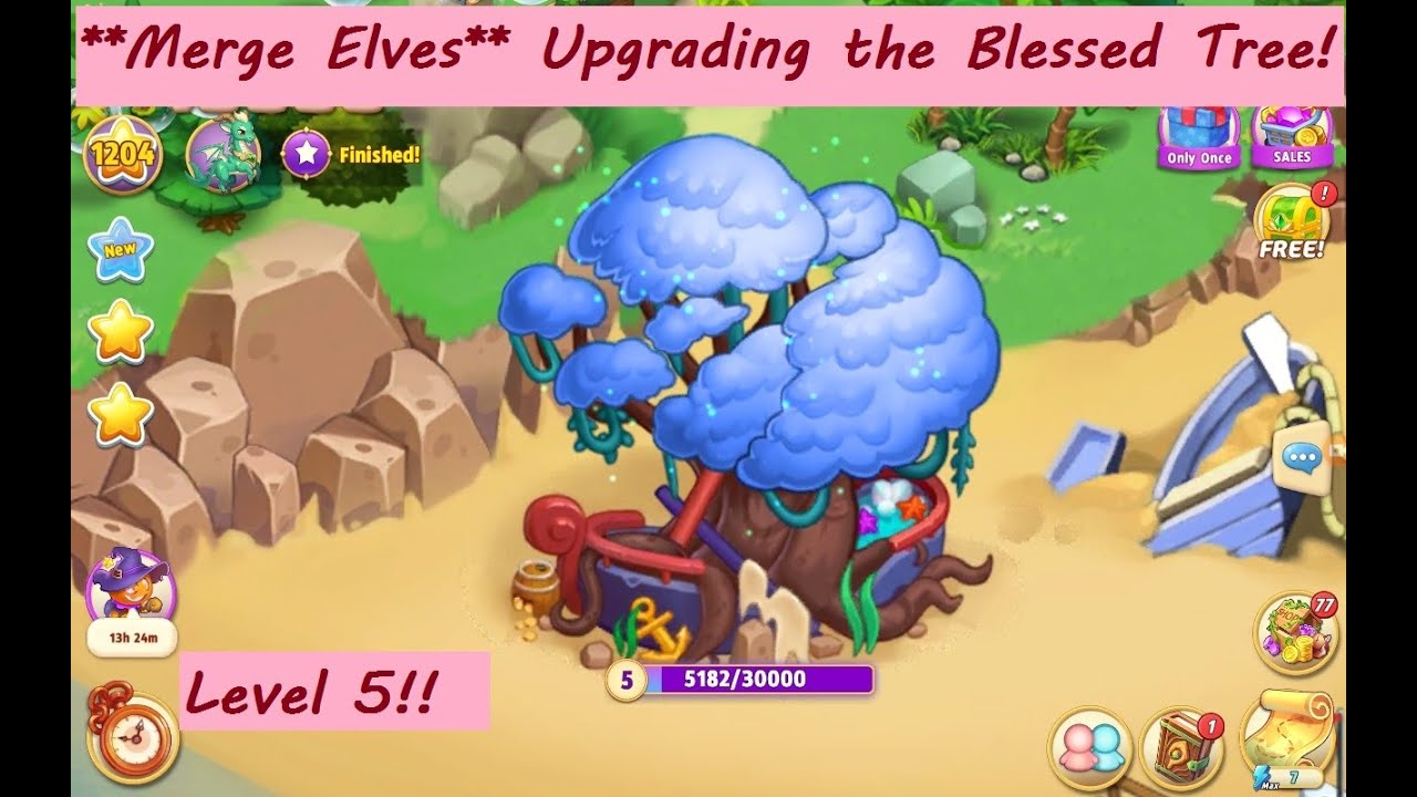 Merge Elves *Upgrading the Blessed Tree* Level 5! - YouTube