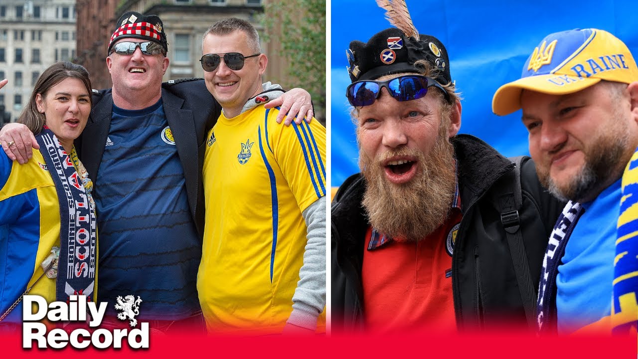 Scotland and Ukraine fans party together ahead of World Cup play off ...