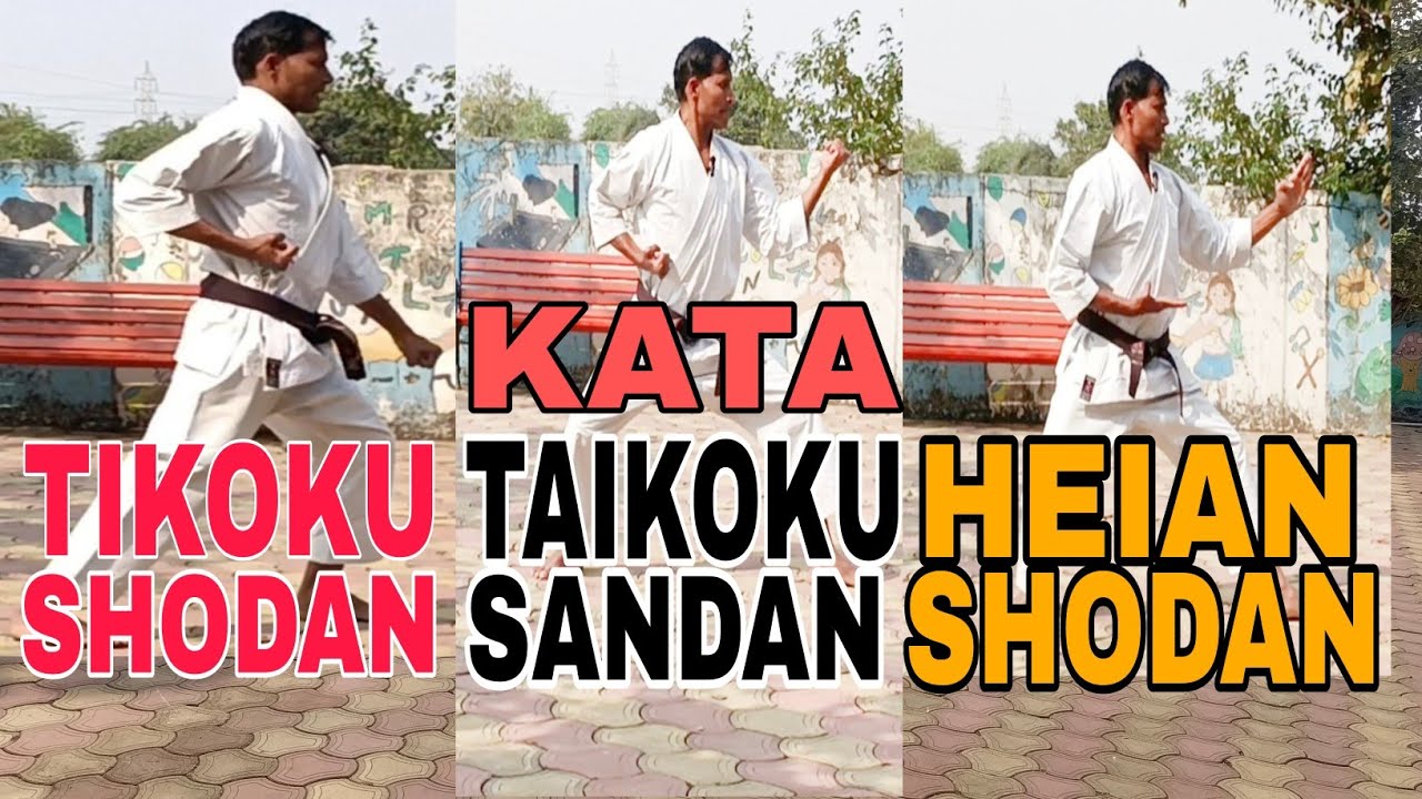 Kihon - Kata, Shotokan Karate KATA Taikoku Shodan, Taikoku Sandan, Heian Shodan - YouTube