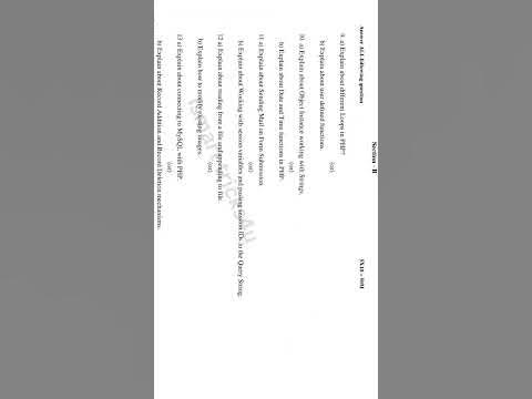 Degree 5th sem computer paper 7A model paper *web development using PHP & MySQL* # ...