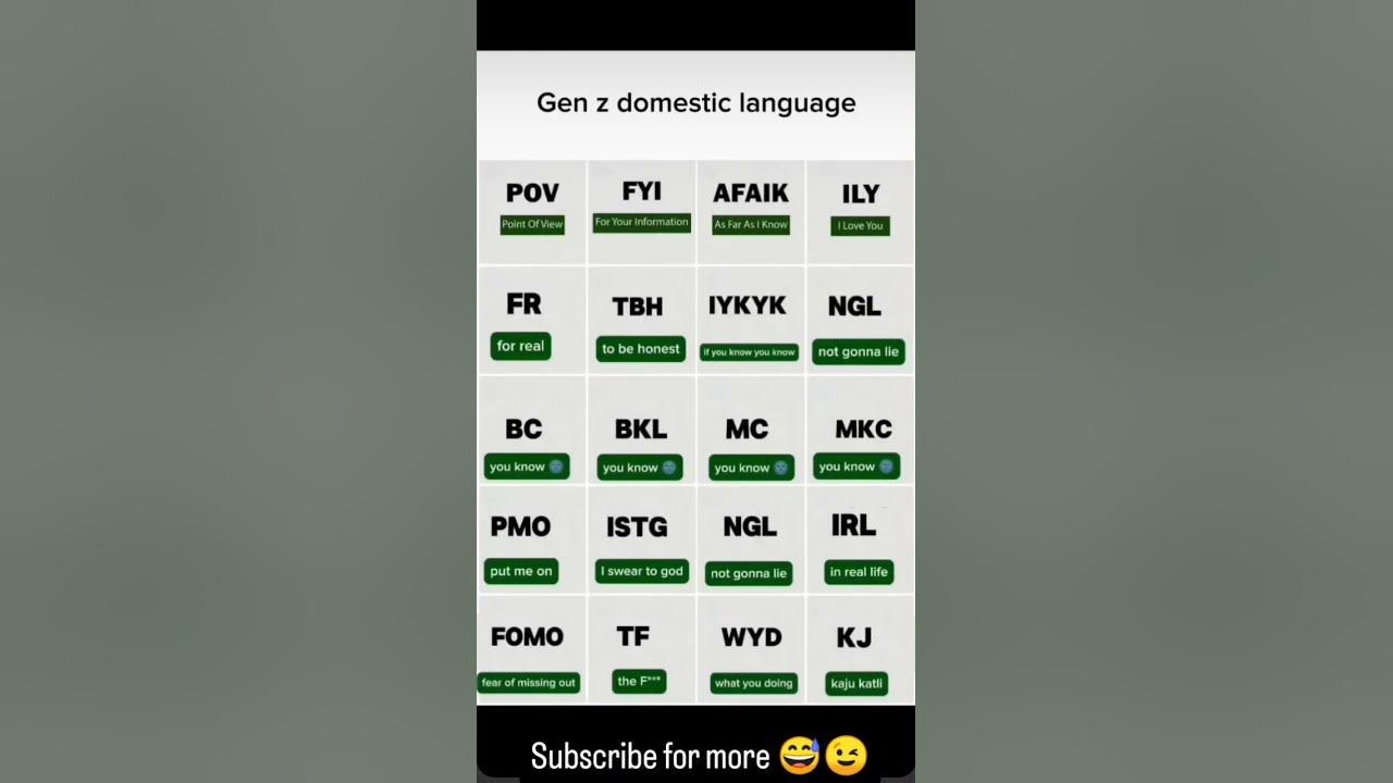 Gen Z Language 👀😏😁 #shorts #trending #genz #domestic #language #pov # ...