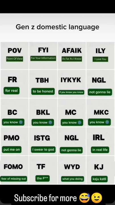 Gen Z Language 👀😏😁 #shorts #trending #genz #domestic #language #pov # ...