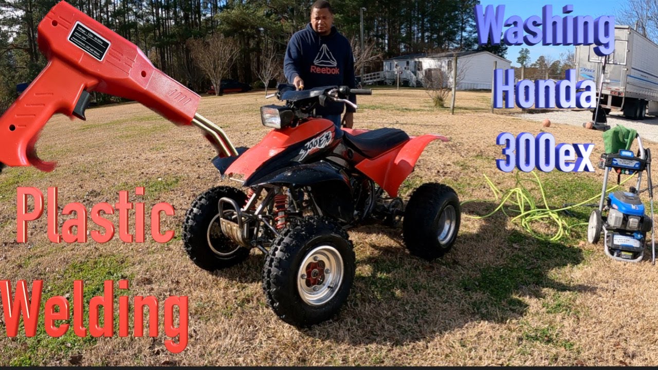 Washing And Plastic Welding 1998 Honda 300ex - YouTube