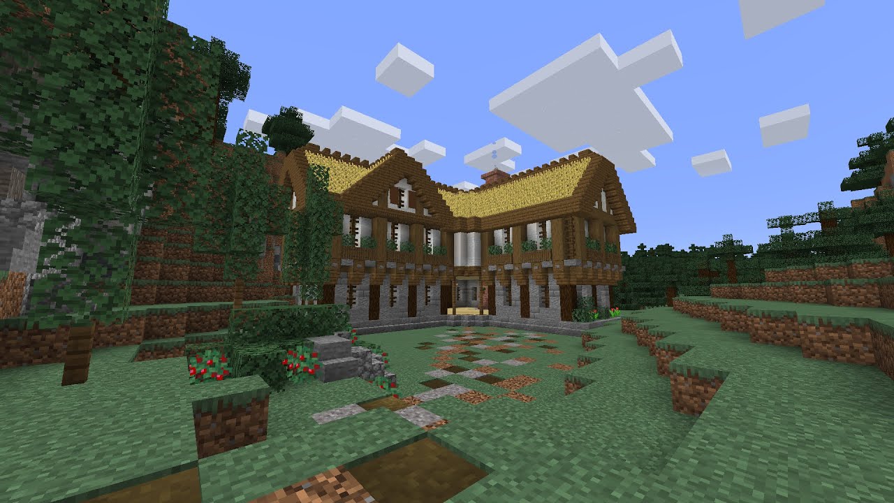 Minecraft Tutorial: Medieval spruce wood house - YouTube
