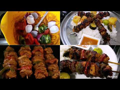 Mushkaki chicken with rice and sauce so yumy wa qado ad ufuudud o macan ...