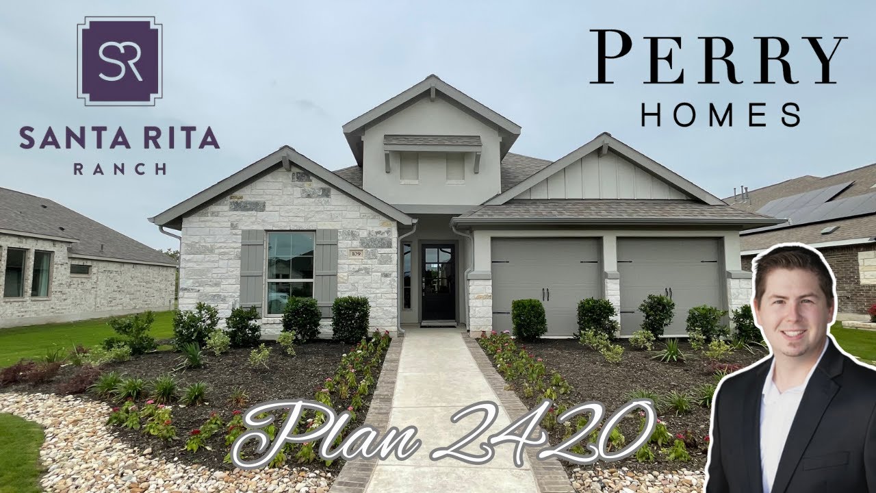 Perry Homes | Plan 2420 | Model Home Tour | Santa Rita Ranch | $600,000 ...