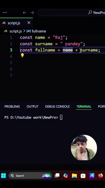 How To Add Two String In One Variable In Javascript Javascript Javascripttutorial Coding 