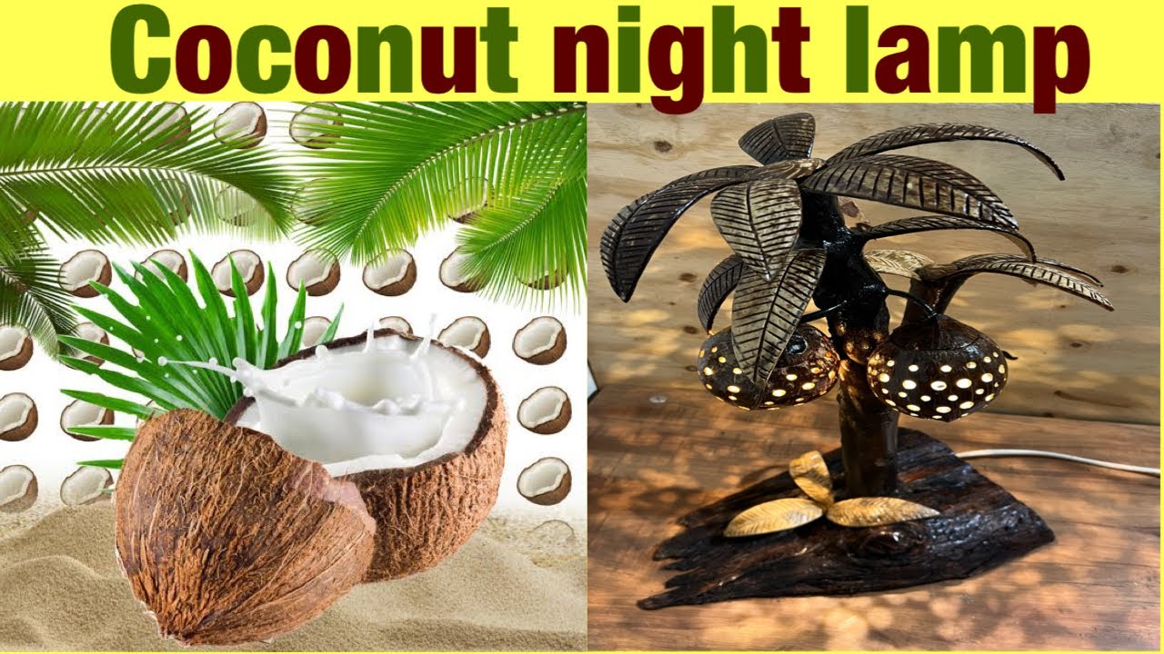 Homemade coconut night lamp. How to make - YouTube