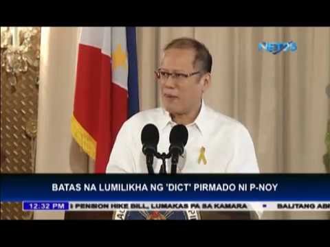 Aquino signs law creating DICT - YouTube