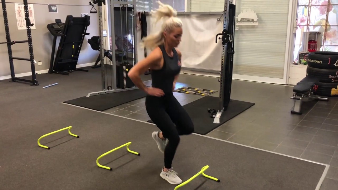 Single Leg Low Hurdle Jumps | Demonstration \\ Mayhem Fitness - YouTube